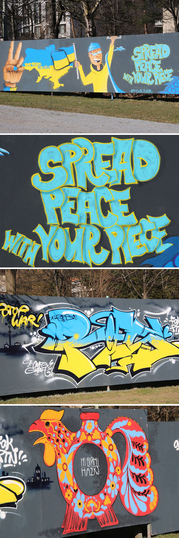 Graffiti against the war on Ukraine - Graffid